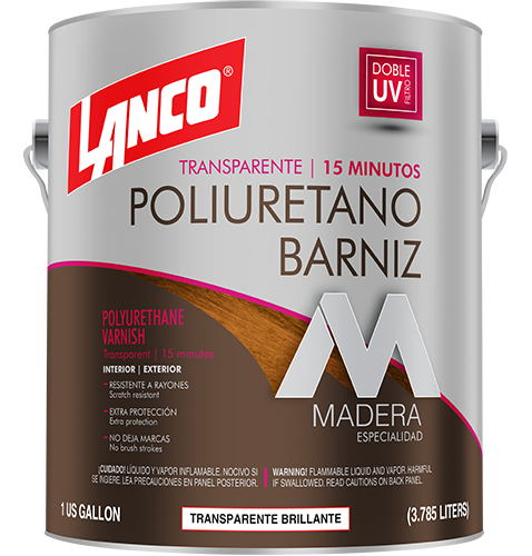 Polyurethane Varnish Clear Gloss 15 min - Lanco - Costa Rica