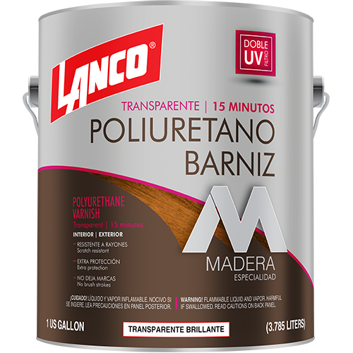 Polyurethane Varnish Clear Gloss 15 min - Lanco - Costa Rica